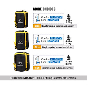 REDCAMP Outdoors Cotton Flannel Sleeping bag for Camping Hiking Climbing Backpacking, 3-season Trip Warm S Envelope Sleeping Bags 75 by 33 Inches (Navy Blue with 2lbs Filling)