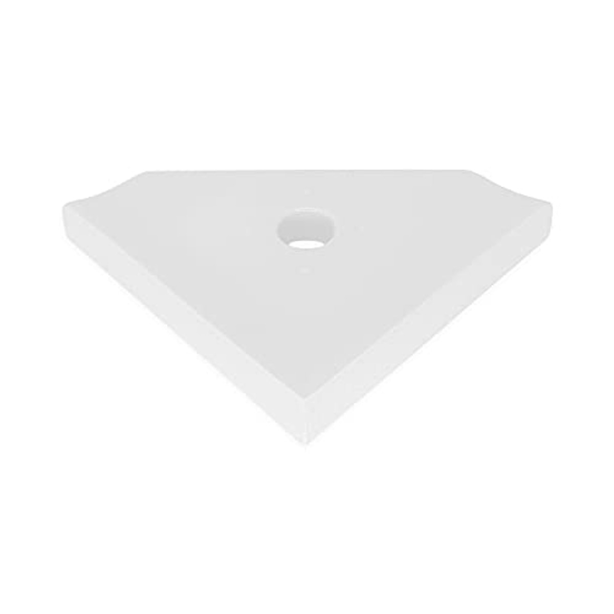 Questech Décor 8 Inch Corner Shower Shelf and 5 Inch Shower Caddy Soap Dish, Geo Flatback Wall Mounted Bathroom Shower Organizer, Bright White Polished