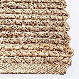 SAFAVIEH Cape Cod Collection 3' x 5' Natural CAP355A Handmade Braided Jute Area Rug