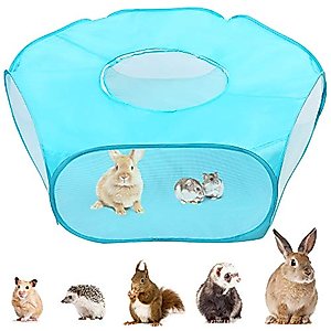 PrimePets Guinea Pig Playpen, Small Animal Playpen, Foldable Cat Cage Tent with Zipper Cover, Portable Waterproof Pop-Up Play Yard Fence for Rabbit Hamster Rabbit, Indoor Small Pet Exercise Pen