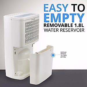 Ivation 14.7 Pint Compressor Dehumidifier – Small and Compact with Continuous Drain Hose for Smaller Spaces, Bathroom, Attic, Crawlspace and Closets - for Spaces Up to 320 Sq/Ft