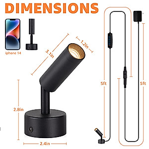 URTOM 3000K/4000K/5000K Adjustable LED Floor Lights for Plants, Pictures, Artwork - 10ft Cord, Dimmable, 2 Pack