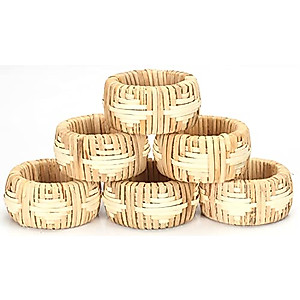 Napkin Ring Set of 4, Napkin Rings,Christmas Napkin Ring,Wedding Napkin Rings, Thanksgiving,Dining Napkin Rings with Plastic & Jute,Loving Napkin Ring- Natural White