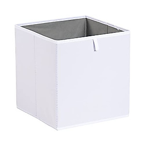 Amazon Basics Cube Organizer Bins, Collapsible Storage Baskets for Shelves, White, Pack of 6, 13x15x13"