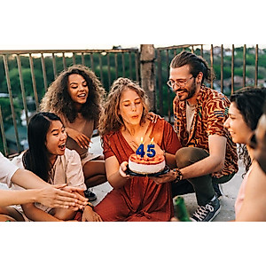 2.76" 59th 95th Number Candles Birthday Gifts for Women Men Birthday Decorations Birthday Candles Numbers Happy Birthday Candles for Cake 2 Candle for Women for Men (Blue)