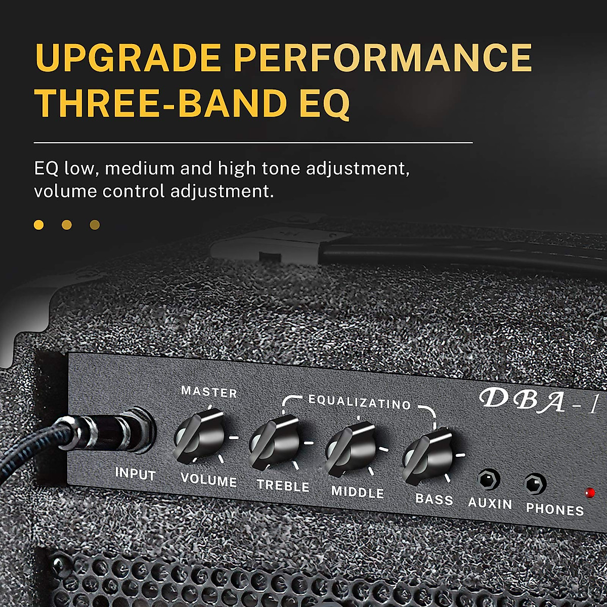 Donner 𝓑𝓪𝙨𝙨 𝓐𝙢𝙥 15W 𝓖𝙪𝙞𝙩𝙖𝙧 𝓐𝙢𝙥𝙡𝙞𝙛𝙞𝙚𝙧 DBA-1 Electric Practice Bass Combo AMP with Cable