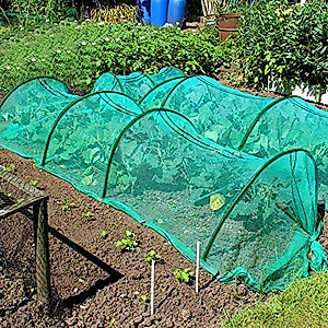10pcs Garden Greenhouse Hoops, 19.7"x19.7" Grow Tunnel for Raised Bed, Bendable Rust Free Metal Gardening Hoop Houses Frame for Plant Cover Support Garden Fabric Low Growing Plant
