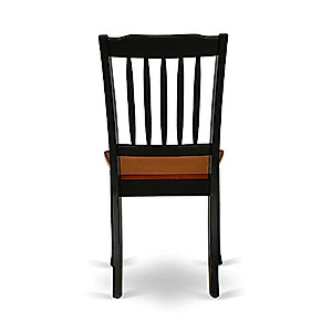 East West Furniture PLDA7-BCH-W Plainville 7 Piece Set Consist of an Oval Dining Room Table with Butterfly Leaf and 6 Wood Seat Chairs, 42x78 Inch, Black & Cherry