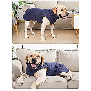 ROZKITCH Dog Sweater for Cold Weather, Extra Warm Polar Fleece Dog Coat, Dog Jacket with Turtle Neck, Soft Dog Vest, Snow Coat for Dogs, Dog Pullover, Dog Winter Clothes for Small Medium Dogs Blue