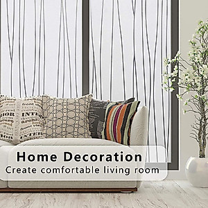 TEMKIN Window Privacy Film Matte Stripe Window Privacy Film Stained Glass Decorative Anti UV Sticker Privacy Frosted Self Adhesive Film Window Decal for Glass one Way Window Film Window (Size : 60 x