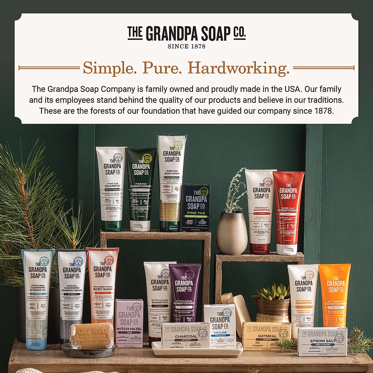 The Grandpa Soap Company Buttermilk Shampoo - Nourishing Formula to Help Revitalize Dry and Damaged Hair, With Honey & Avocado Oil, Vegan, Sulfates and Parabens Free, 8 Fl Oz