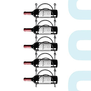 Unjumbly Metal Multi Purpose Towel Rack, Hold Up to 6 Towels - Stackable Wall Mounted Storage Organizer for Bathroom, Kitchen & Living Room, Wine Rack, Easy Installation - Black