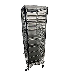 Formosa Covers | Bun Pan Rack Cover Durable Long-Lasting for Proofing Protecting Storage for Food Sheet Pan Service Baked Goods Commercial Grade, 20 Tier, 26"W x 21"D x 63"H (Breathable Mesh, Black)