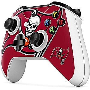 Skinit Decal Gaming Skin Compatible with Xbox One S Controller - Officially Licensed NFL Tampa Bay Buccaneers Large Logo Design