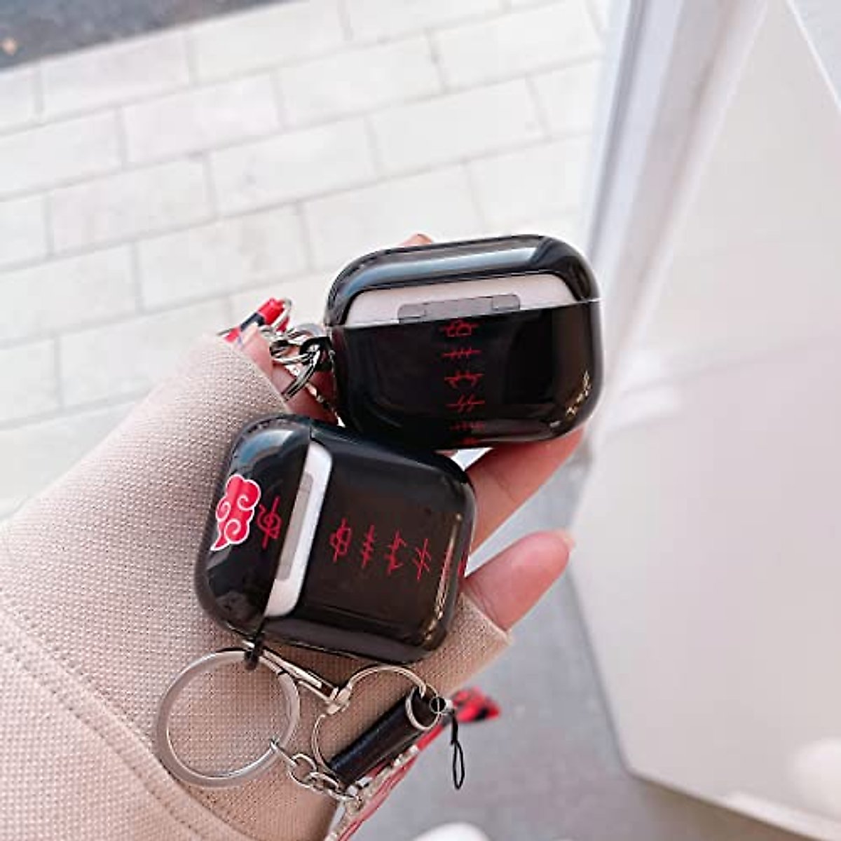 with Red Cloud Lanyard Keychain AirPod Pro 2nd Generation Case（2022 Release） Personalised Anime and Unique IMD Process TPU Soft AirPod Pro 2nd Case