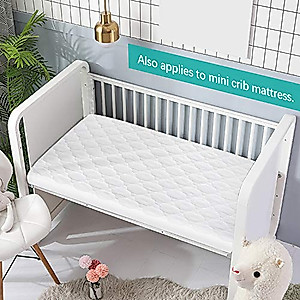 2 Pack Waterproof Sheet for Pack n Play Quilted and Pack and Play Mattress Topper 38" x 26" for Baby Playard, White