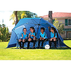 Sport-Brella Super-Brella SPF 50+ Sun and Rain Canopy Umbrella for Camping, Beach and Sports Events (8-Foot, Blue)