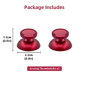 Mcbazel Aluminum Alloy Metal Analog Thumbstick for Xbox ONE Red (Set of 2)