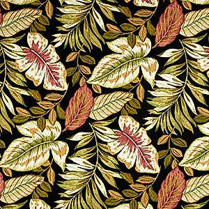 RSH DECOR: Tufted Adirondack/Rocking Chair Cushion | 42.5” x 21” | All-Weather Spun Fabric | Water and Fade-Resistant | Outdoor Cushion for Patio Furniture | Twilight Tropical Leaf