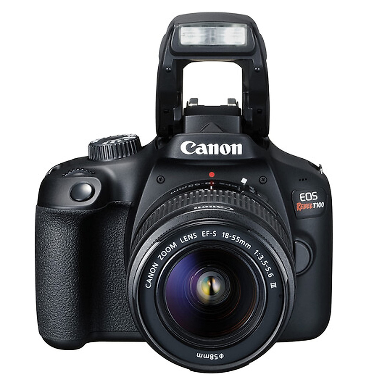 Canon EOS Rebel T100 DSLR Camera w/EF-S 18-55mm f/3.5-5.6 III Lens + EF 75-300mm f/4-5.6 III Lens + 2X 64GB Memory + Case + Filters + Tripod + More (35pc Bundle)