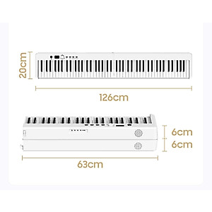 MAGICON 88 Key Foldable Electronic solid Piano can be folded in 180°,more portable. True and Pure Grand Piano Sound Source by France DREAM, Foot Pedal/Power adapter/Delicate Handbag (White)