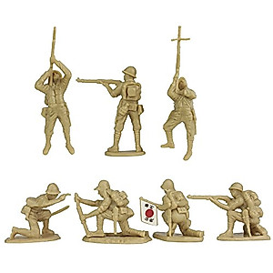 BMC WW2 Iwo Jima Plastic Army Men - 32 American and Japanese Soldier Figures