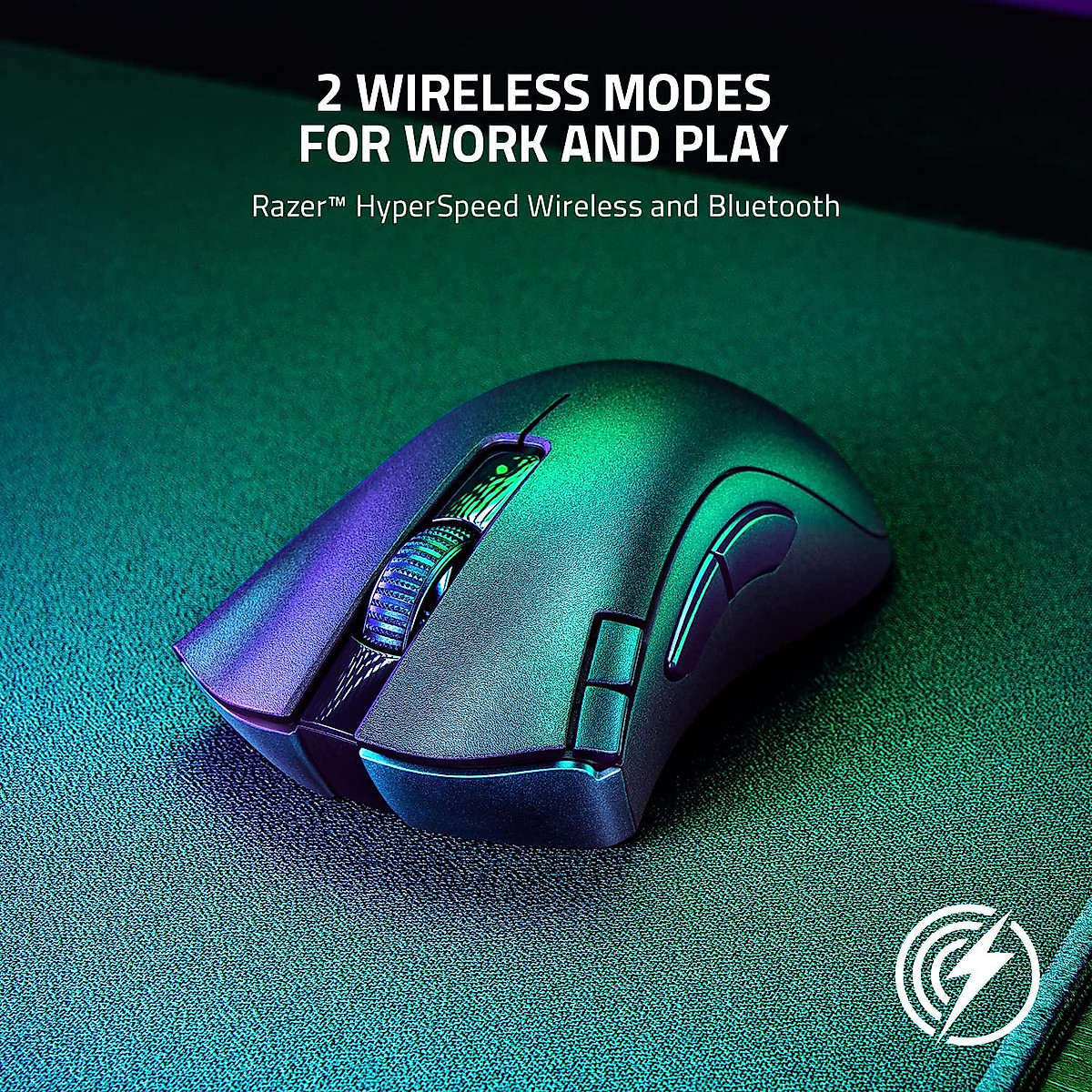 Razer USB DeathAdder V2 X Hyperspeed: Award-Winning Ergonomic Design - 235hr Battery Life - 7 Programmable Buttons (Renewed)