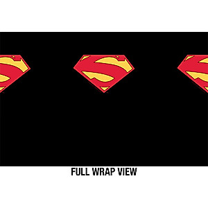 Superman OFFICIAL Superman New 52 Shield Logo Pattern 18 oz Insulated Water Bottle, Leak Resistant, Vacuum Insulated Stainless Steel with 2-in-1 Loop Cap