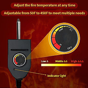 SUONA Electric Smoker and Grill Heating Element Replacement with Adjustable Thermostat Cord Controller, 1500 Watt Heating Element for Masterbuilt Smoker & Turkey Fryers and Most Electric Smokers
