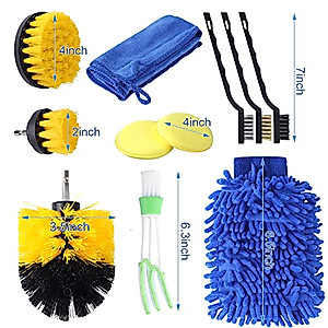Manesi Car Detailing Brush Set,17PCS Drill Brush Set,Car Interior Detailing Kit & Car Wash Kit with Boar Hair Detail Brush and Cleaning Gel for Wheel,Dashboard,Air Vent,Leather and Exterior