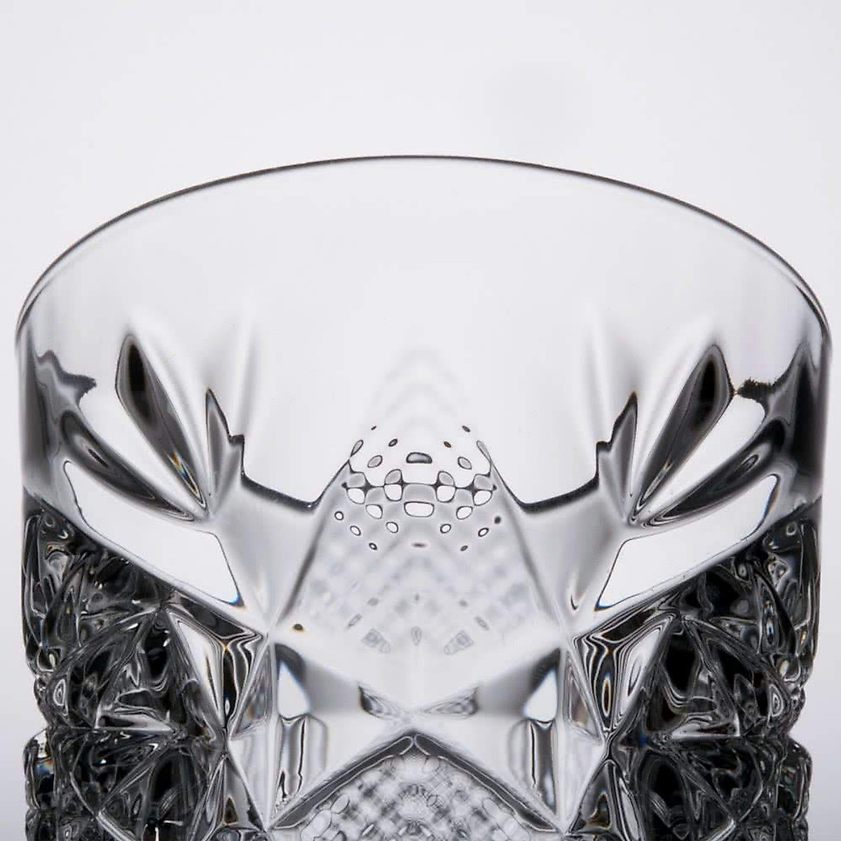 Hobstar Double Old Fashioned Glasses 12oz / 340ml - Set of 4 - Vintage Cut Glass Whisky Tumblers by Libbey