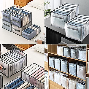 Duyoku Clothes Organizer - Dresser Drawer Organizers 2PCS, Drawer Organizer Clothes, 9 Grids Closet Storage, Washable, for Jeans, Pants, Sweater(GREY)