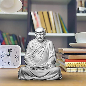 FEBUD Statue, Mediating Zen Statue Garden Decor Figurine Table Home Decor Accent/White