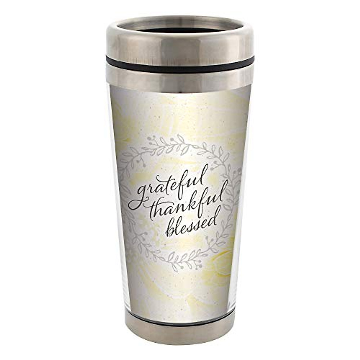 Grateful Thankful Blessed Stainless Steel 16 oz Travel Mug with Lid