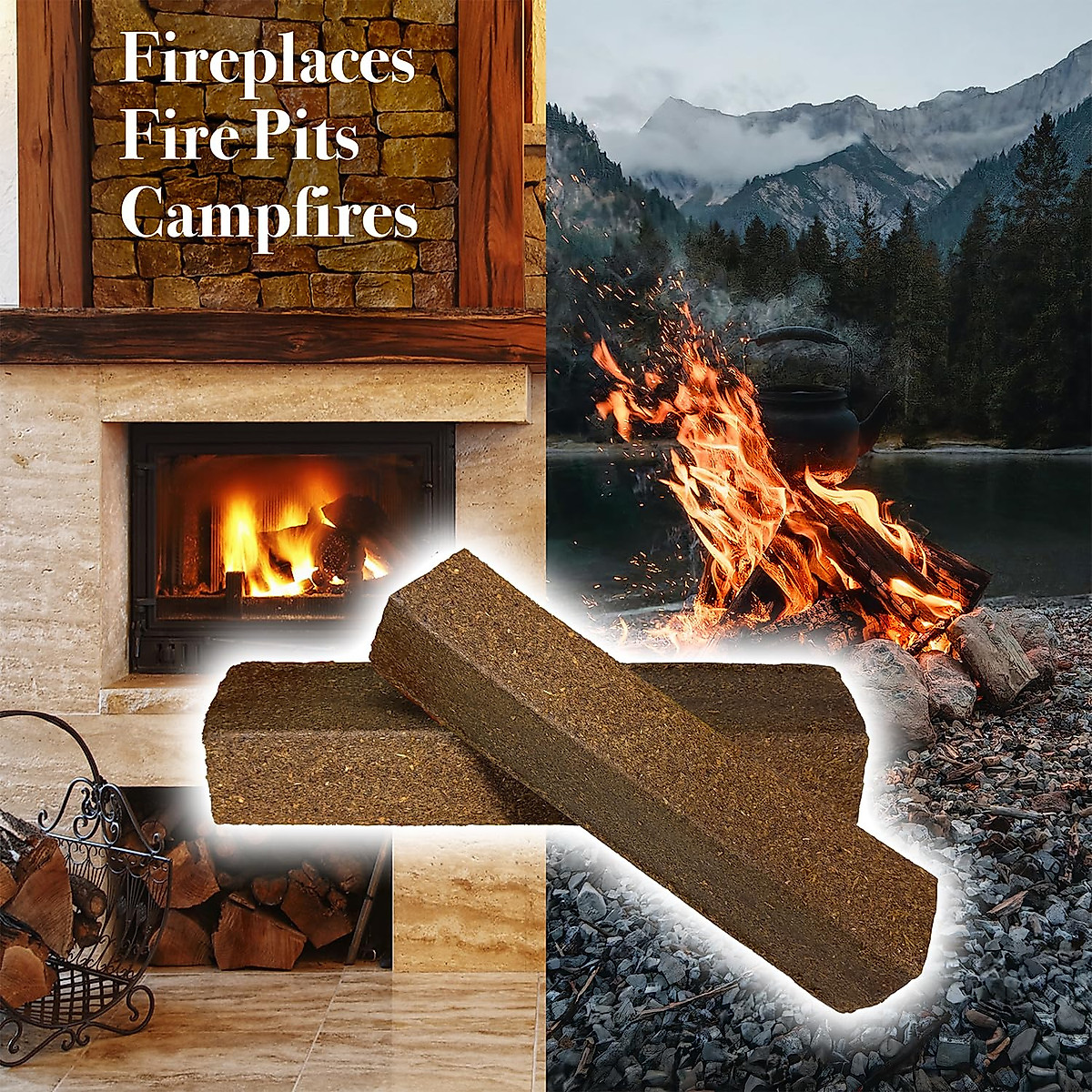 Quickstart Fire Starter for Indoor and Outdoor Use - Quick Ignition Fire Starter Logs for BBQ, Fireplace, Fire Pit and Campfires (24 Pack)