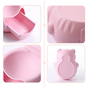 Hemoton Double Layer Snack Bowl with Phone Holder Bear Shape Lazy Candy Dish Nut Serving Plate Organizer for Pistachio Sunflower Seeds Edamame (Pink)
