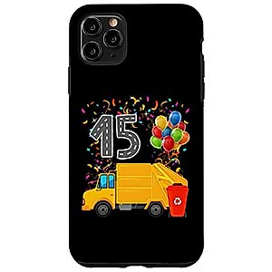 iPhone 11 Pro Max Happy 15 Birthday Rear Loader Garbage Truck Case