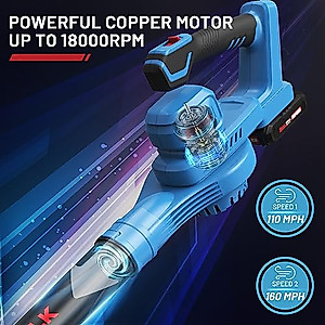 Enhulk 20V 160MPH Cordless Leaf Blower with Battery, Charger & Adjustable Tubes - Portable, Lightweight for Cleaning Leaf, Dust, Debris