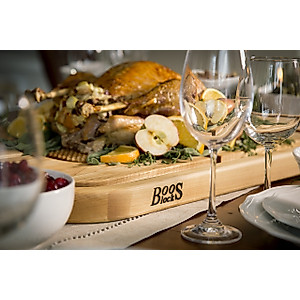 John Boos Block MN2418150-SM Carving Collection Pyramid Design Reversible Maple Cutting Board with Juice Groove, 24 Inches x 18 Inches x 1.5 Inches