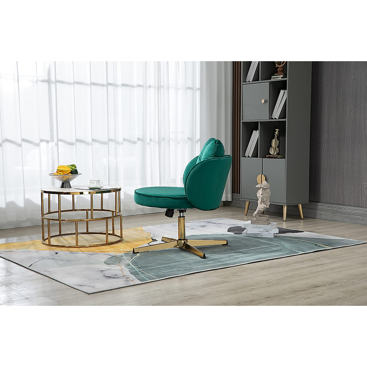 COOLMORE Home Office Desk Chair, Vanity Chair, Modern Adjustable Home Computer Executive Chair Swivel Task Chair for Small Space, Living Room, Make-up, Studying