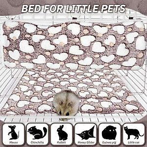 Small Pet Cage Hammock Set Ferret Hanging Hammock Large Guinea Pig Hideout Mattress Pet Cage Tunnel Set Ferret Squirrel Hamsters Guinea Pigs Chinchillas Small Animals POKHDYE 3pcs Large Heart Coffee