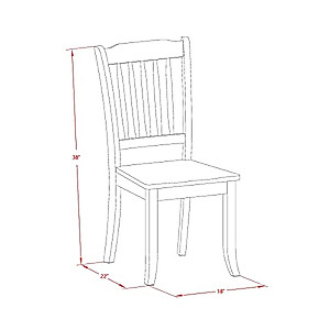 East West Furniture NIDA6-BMK-W Dining Set, 6-Piece