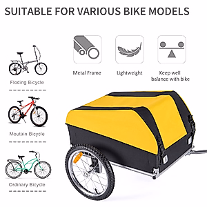 Bike Cargo Trailer, Foldable Frame 88 lbs Max Load, 16'' Quick-Release Wheel, Not for Kids or Animals