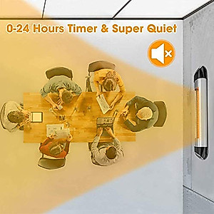 Electric Patio Heater Wall Mounted Waterproof Infrared Heater 1500W, Remote control + timer, Overheat Protection, for Garage Courtyard Balcony Shops Bathroom Outdoor & Indoor