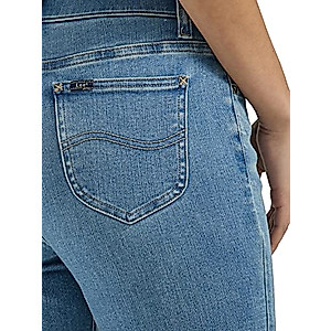 Lee Women's Ultra Lux Mid-Rise Demi Boot Crop Capri Jean, Vintage Grace, 10 Reg