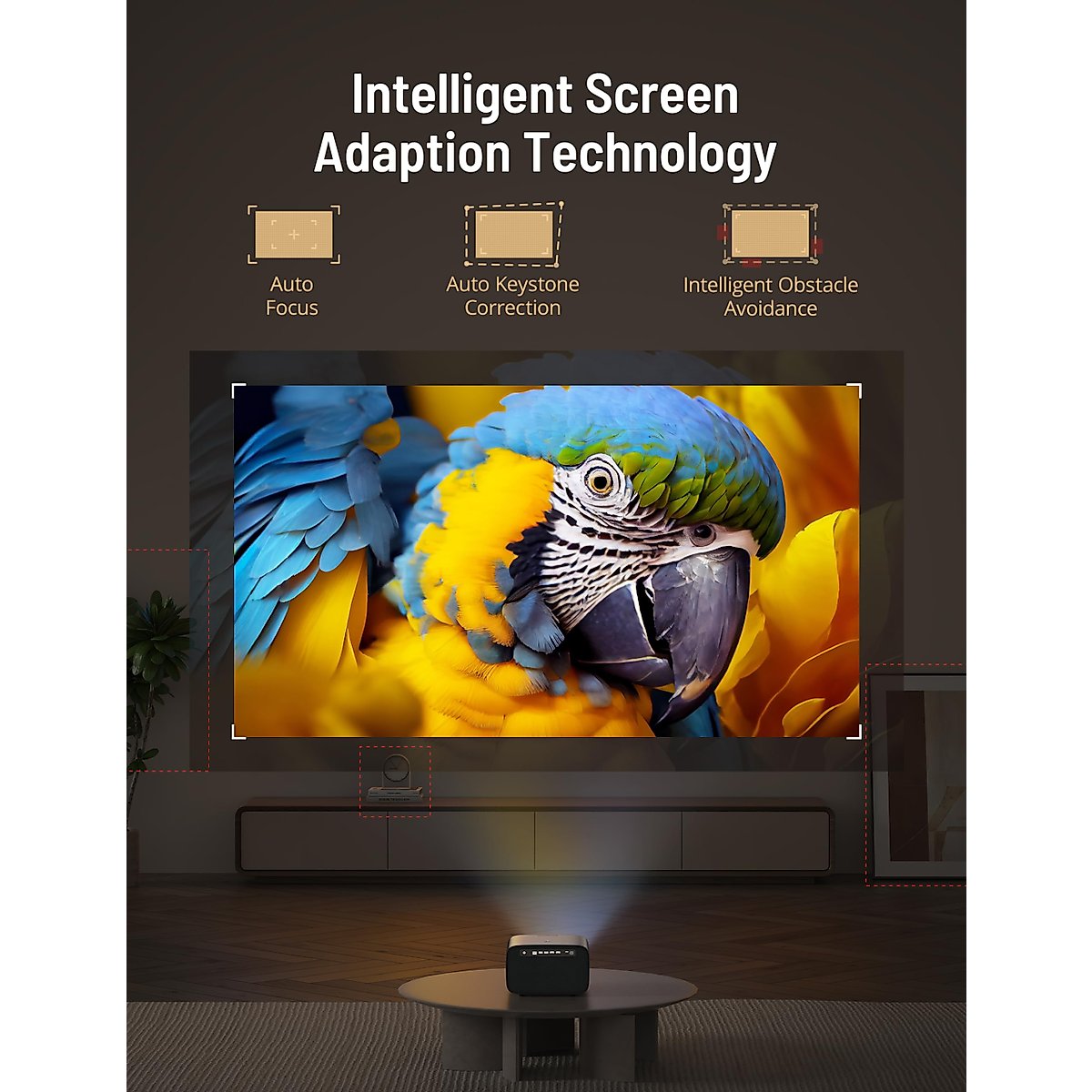 Paris Rhône Ultra 4K Projector,Native 4K Projector with WiFi 6 and Bluetooth 5.0,12w*2 3D Soundscape,600 ANSI Lumens, Android TV,Auto Focus/Keystone, Home Projector Compatible with iOS/Android/HDMI/TV