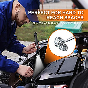 Magnetic Pickup Tools Gifts for Dad - Engraved "BEST DAD EVER" Telescoping Magnet Flashlight Pick Up Gadget Tool LED Light for Men, DIY Handyman, Father/Dad, Husband, Boyfriend, Him, Women URGENEX