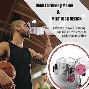 efiLneerG Insulated Sports Water Bottle with Spray Mist and Sip Kids Cool Misting Water Bottles School for Gym Cycling Running Climbing 20 OZ, Leak Proof Squeeze Cold Water Bottle Baseball