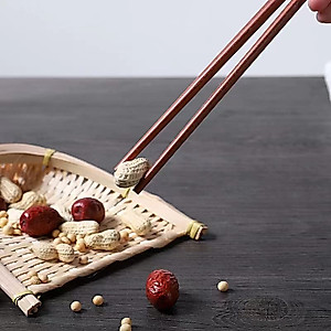 LI CAI DAO 10 Pairs Of Red Sandalwood Chopsticks,Reusable Natural Wooden Chopsticks