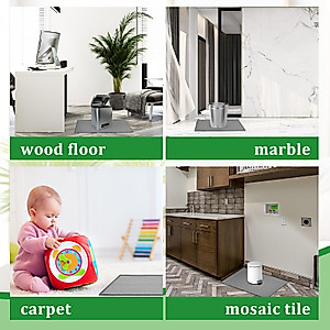 Tinideya Waterproof Trash Can Mat with Raised Edge Non Slip Under Garbage Can Mat Trash Can Pads Protective Silicone Rubber Tray for Kitchen to Avoid Spills Floor Scratches(Gray,11.8" X 18.9")